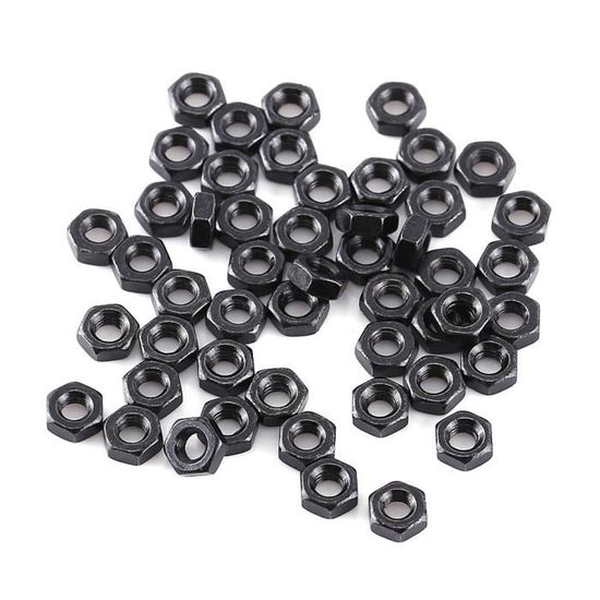 YOSOO attache Boulon de vis à six pans creux en acier allié noir M3 avec écrous hexagonaux ...