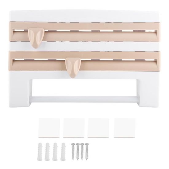 YAP Dérouleur mural cuisine pour 3 rouleaux, support de rangement avec ...