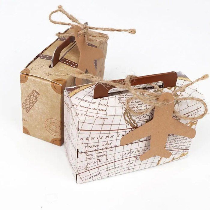 Mini Valise en Papier Kraft,Boîte à Bonbons,Cadeaux,Thème Voyage ...