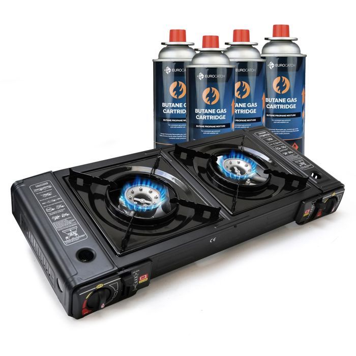 Réchaud à gaz double Eurocatch Réchaud à gaz 2 brûleurs - Cdiscount Sport