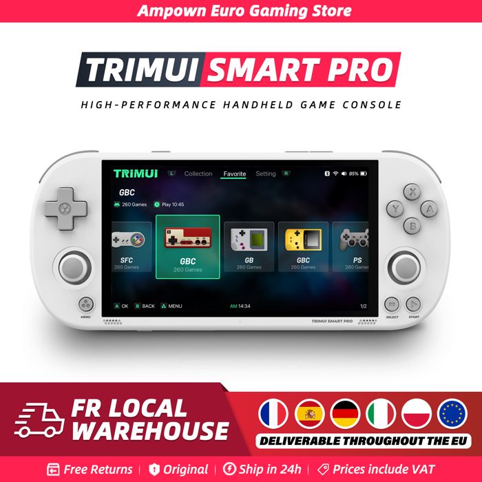 Trimui Smart Pro Handheld Game Console 4.96'' IPS Screen Linux System ...