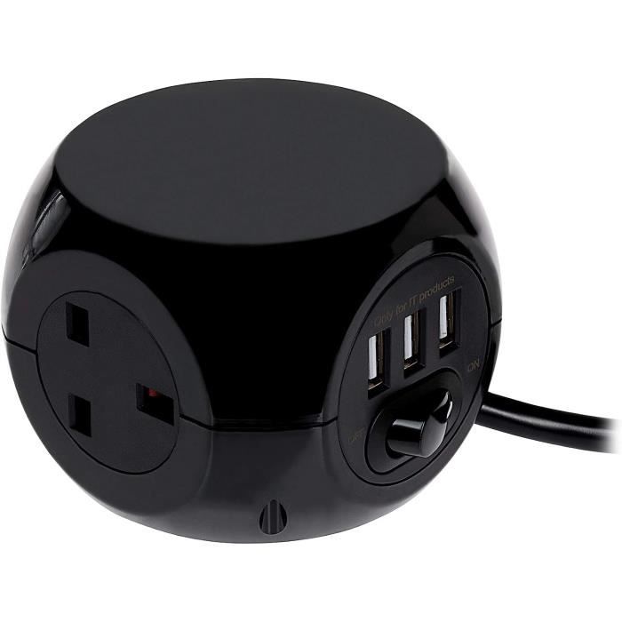 Multiprise 3 Prises Design Cube 1,4 m[1424] - Cdiscount Bricolage