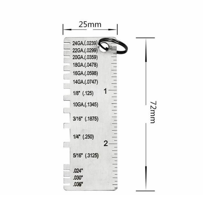 Jauge-étalon,Jauge d'épaisseur de calibre à fil 0-36,échelle de 0.3125 ...