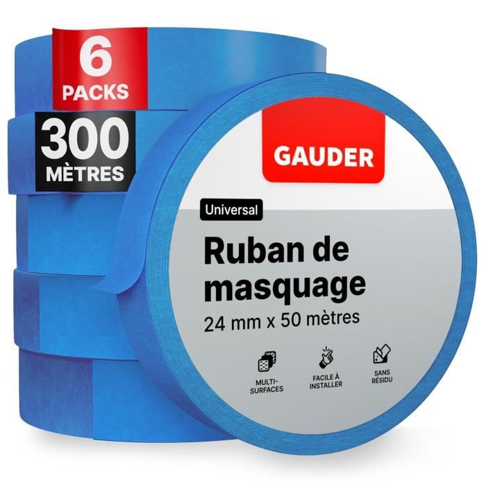 Ruban De Masquage (24 Mm X 50 M) | 6X Adhésif Pour Les Travaux De ...