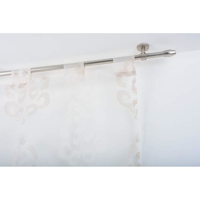 Tringle Á Rideaux: Ø 20 Mm Sans Anneaux, L. 140 Cm. En Acier Satiné Complet[u2540] - Cdiscount ...