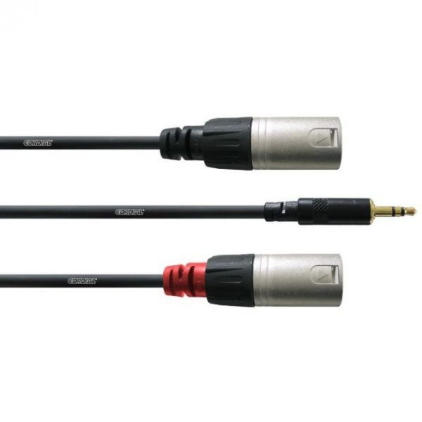 Câble audio - CORDIAL - CFY 3 WMM - 3 m - Mini jack stéréo - 2 XLR Mles ...