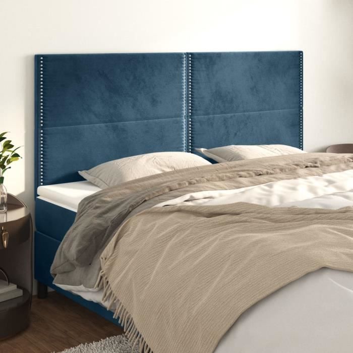 Têtes de lit en velours bleu foncé - DRFEIFY - 80x5x78/88 cm ...