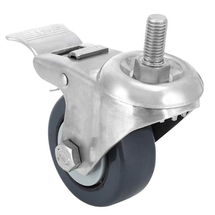 HURRISE Roue universelle de frein 3 Pouces Roue universelle roulette en ...