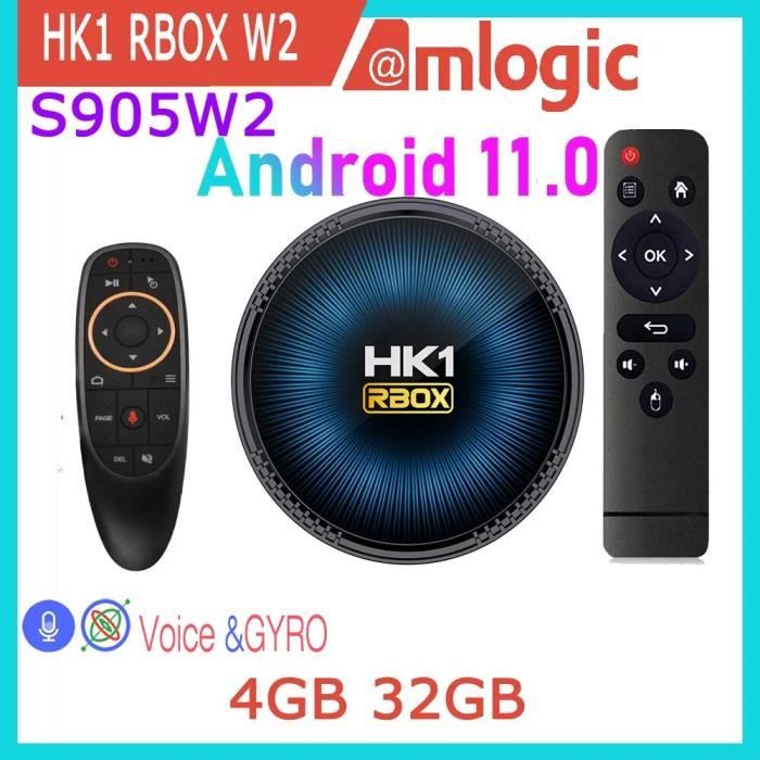 Box multimedia,HK1 RBOX W2 Android 11 Boîte de TÉLÉVISION Intelligente Amlogic S905W2 Quad Core ...