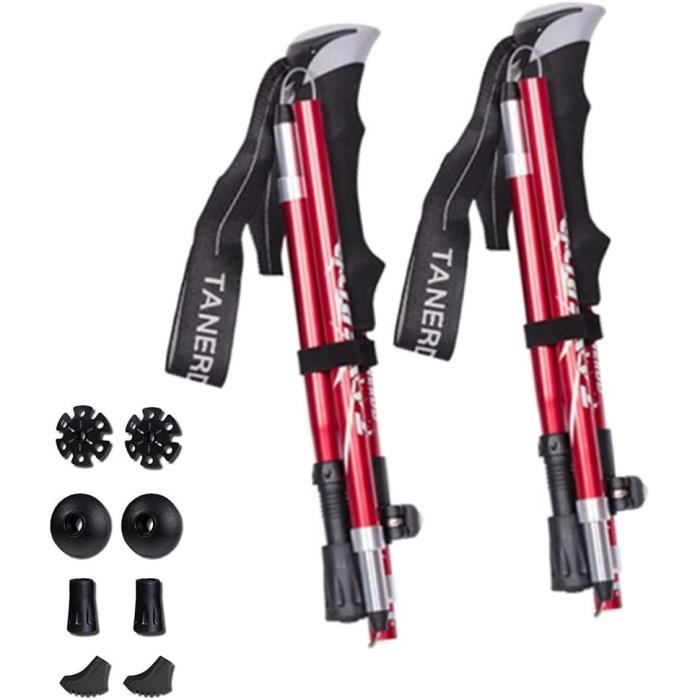 Bâtons de Randonnée, Bâtons de Marche Pliable Antichoc Téléscopique Alm ...