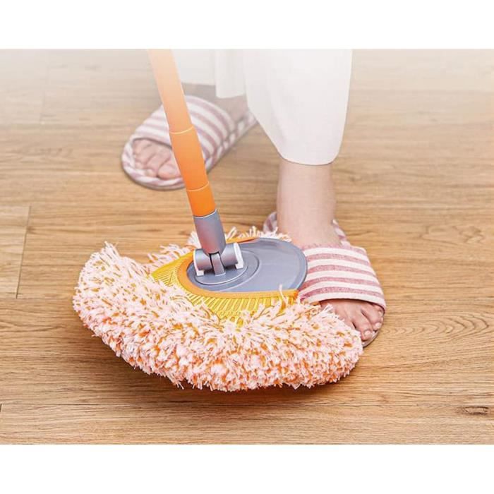 Grand Balai À Franges Télescopique Plat Avec 2 Tampons En Microfibre ...