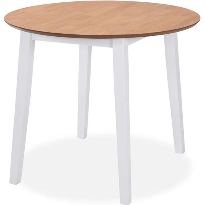 VidaXL Table de salle à manger ronde à abattant MDF Blanche-MEY ...