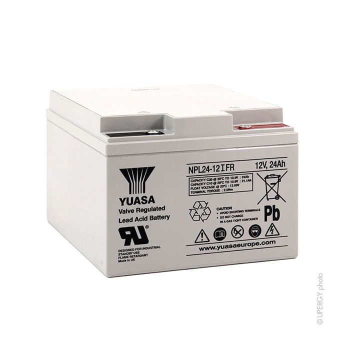 Yuasa - Batterie plomb AGM YUASA NPL24-12IFR 12V 24Ah M5-F-Yuasa ...
