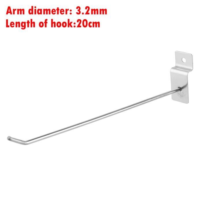 PATERE,20cm--Crochets de rangement muraux perforés en grille métallique ...