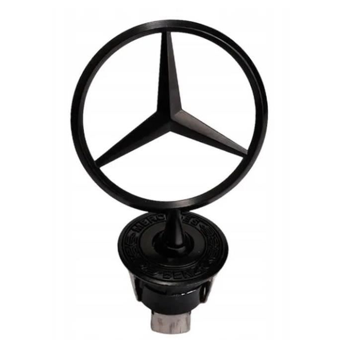 Insigne Marque Emblème Bonnet Capot NOIR Logo Mercedes Benz NOIR ...