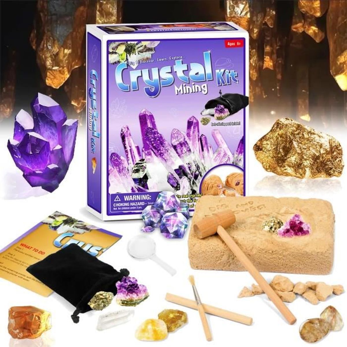 Kit de Fouille Fossiles Gemmes,Kit D'excavation de minéraux,Kit D ... Kit de Fouille Fossiles Gemmes,Kit D'excavation de minéraux,Kit D ...