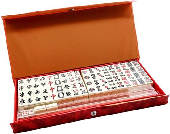 Mahjong, Famille Classique Mahjong Set, Portable Majiang Set avec 144 ...