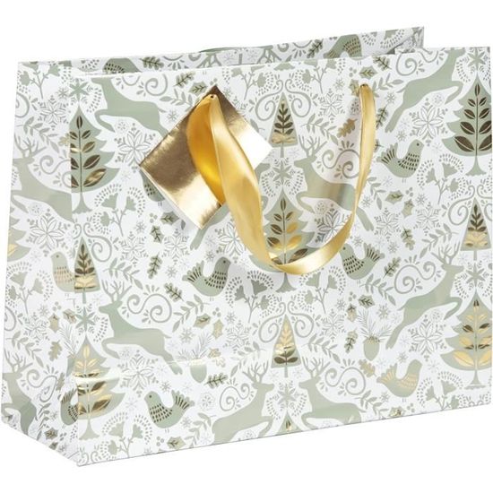 Un Sac Cadeau Premium - Format Shopping - 3 170G - Motif : Sapin, Cerf ...