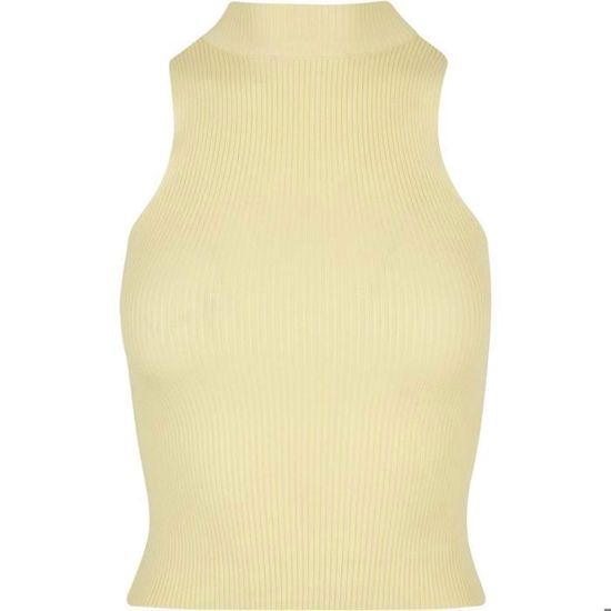 Body court à col roulé en tricot côtelé femme Urban Classics - jaune ...