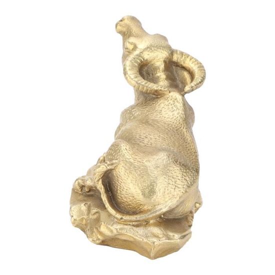 TMISHION statue de figurine de vache Ornement de taureau en laiton Statue de position couchée ...