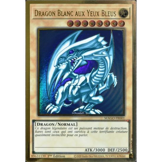 Carte YU-GI-OH MAGO-FR001 Dragon Blanc Aux Yeux Bleus Gold Rare NEUF FR ...