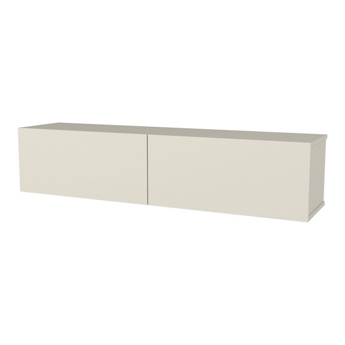 Meuble TV mural Nolven 135 x 32 x 30 cm beige gris - Cdiscount Maison
