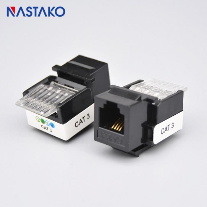 Noir - Lot de 6 connecteurs Jack RJ11 CAT3, adaptateur de Module ...