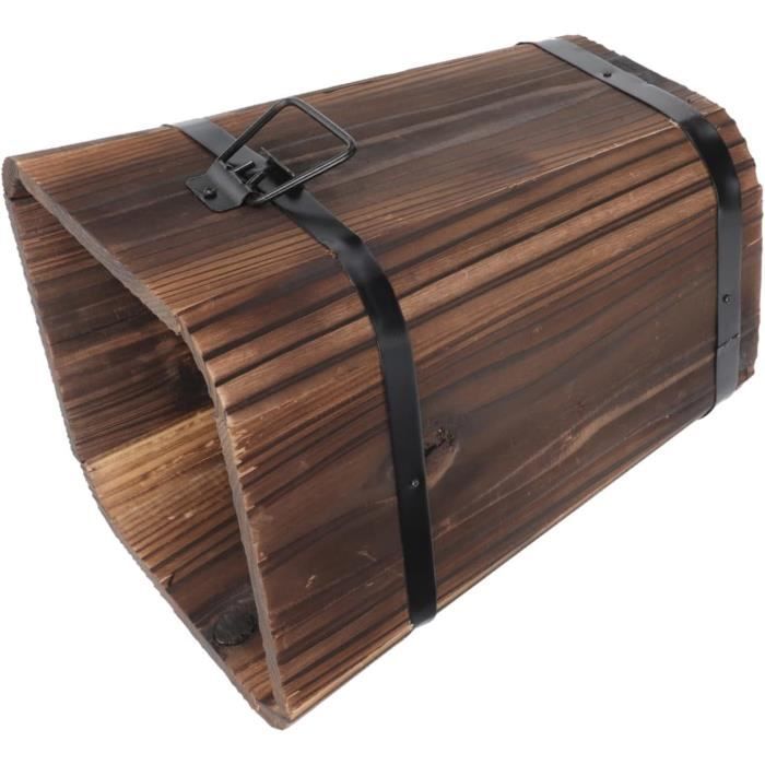 1 Pc Pot De Fleurs En Bois Massif Carbonisé Pots Pour Plantes D ...