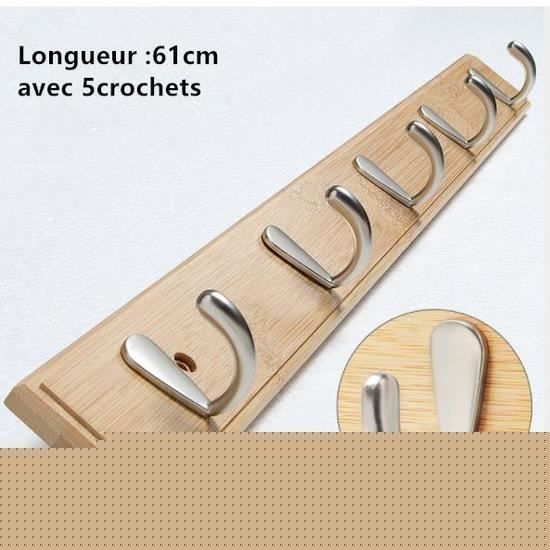 Lot de 3 Crochets barre muraux 61cm avec 5 crochets,Crochets porte pour ...
