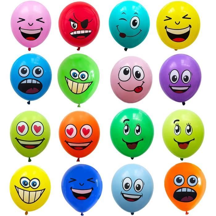 Émoticônes Ballons, 100 Ballons Smiley, Ballons En Latex, Ballons ...