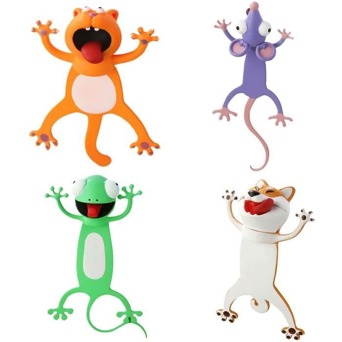 Signet 3D Animaux Joli Marque-Page de Livre Animé pour Enfants Bureau ...
