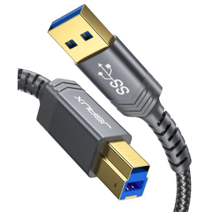Câble Usb 3.0 B [2 M, 5 Gbps] Câble Usb A Vers Usb 3 Type B En Nylon ...