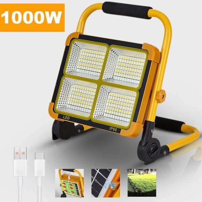 LAMPE,Projecteur LED solaire Portable Rechargeable 1000w lampe d ...