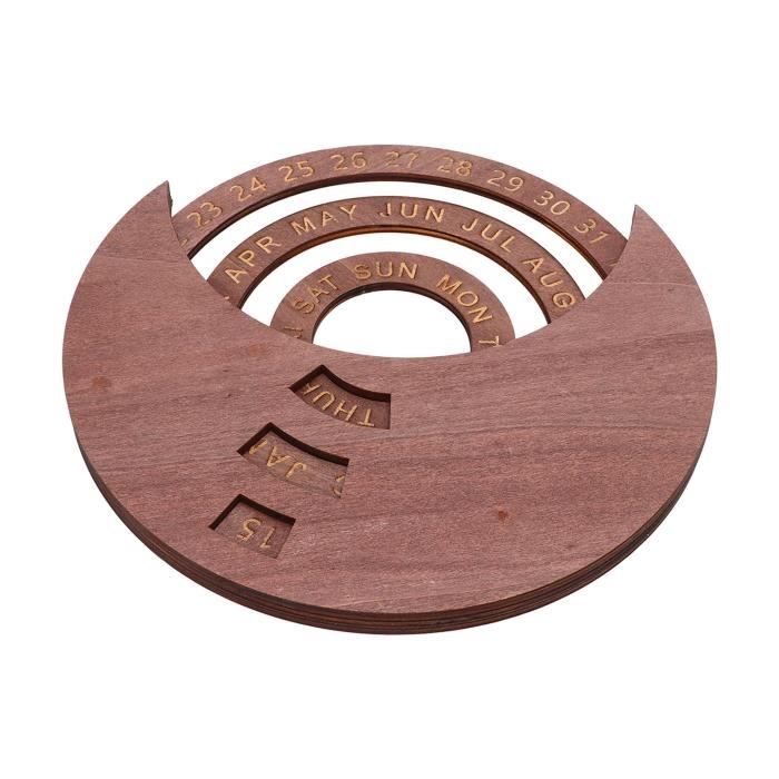 Calendrier à disque en bois - GOTOTOP - Vintage - Bois de tilleul ...