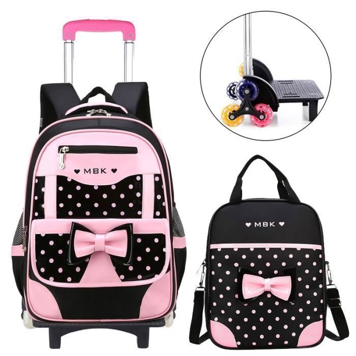 Cartable à Roulette Fille Primaire Sac à Dos pour Enfant avec Sac à ...