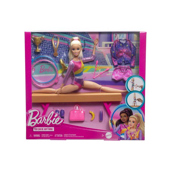 Coffret Barbie Gymnastique + Poup?es + Poutre + Accessoires - Poup?e Mannequin Sport - Set 22 ...