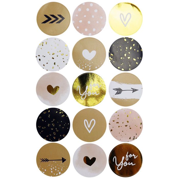 Sticker rond Rose et doré 3,5cm 15 pièces - Cdiscount Beaux-Arts et ...