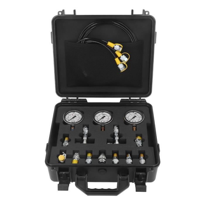 Qiilu Kit de test de pression hydraulique Testeur de Manomètre ...