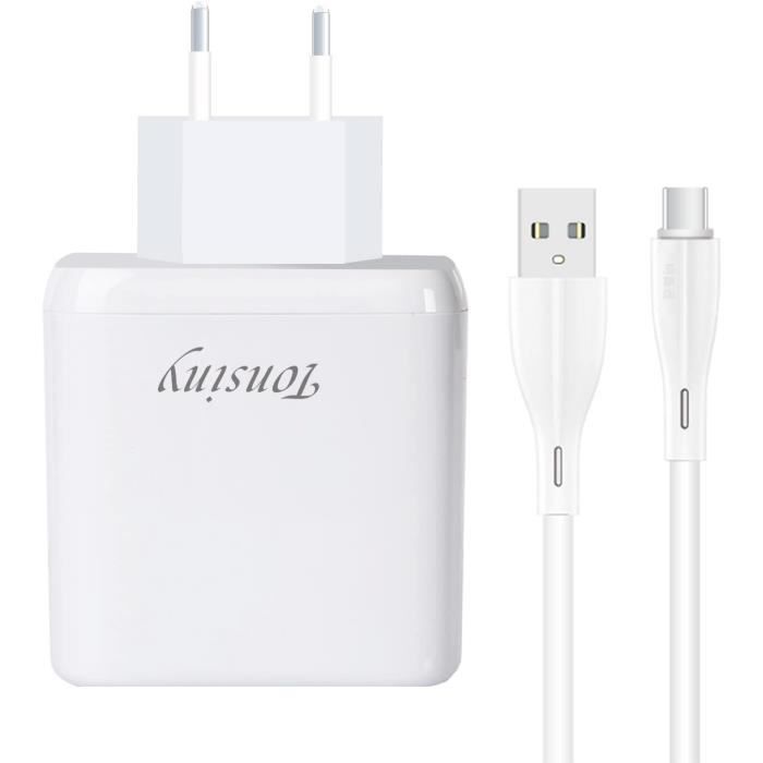 Adaptateur Mural Usb Pour Oppo, Prise Chargeur Rapide Et Câble Usb C 2M ...