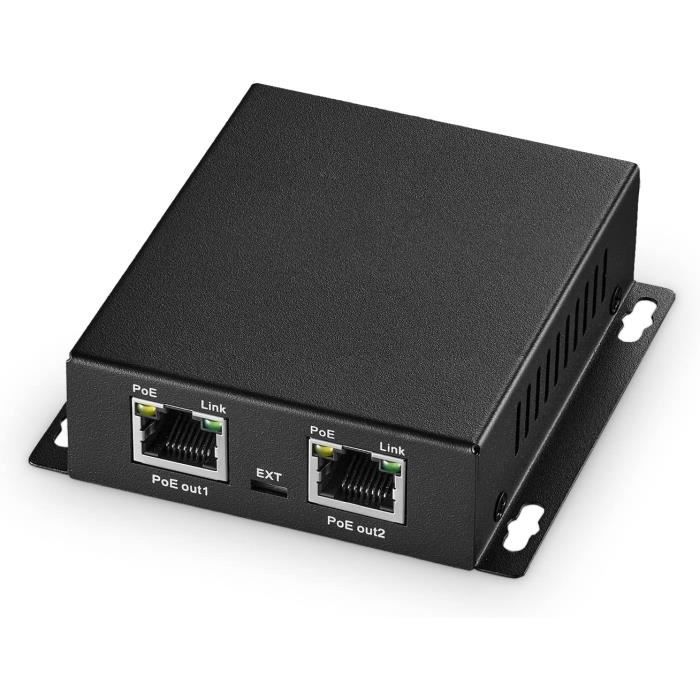 Gigabit Poe Extender, 1 entrée Poe, 2 Sorties Poe, alimenté par ieee802 ...