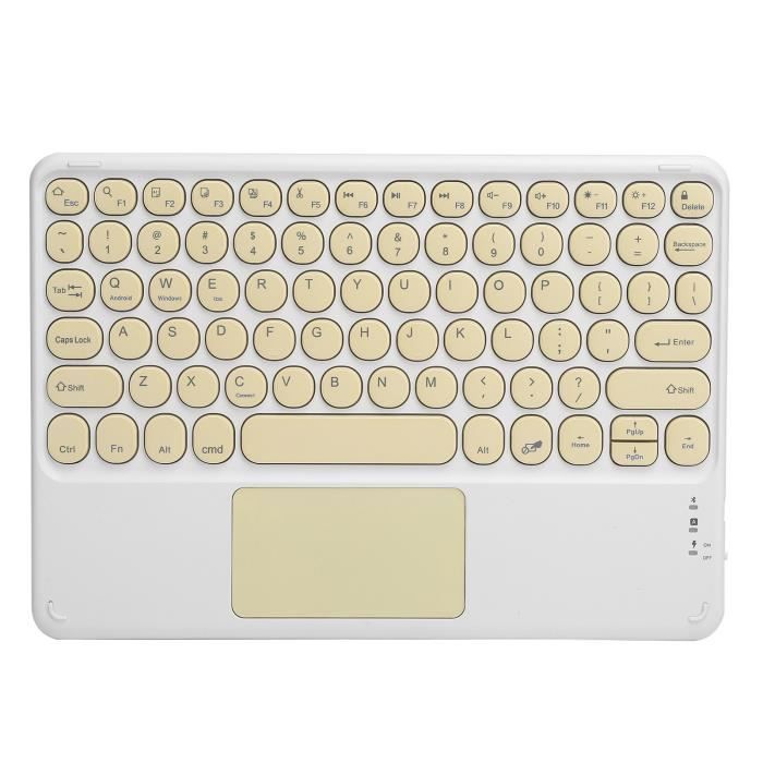 Tbest Clavier magnétique Clavier Bluetooth Touchpad Round Keycap avec ...