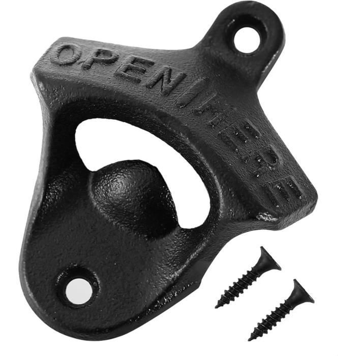 100 Pièces Décapsuleur Mural Noir, Ouvre-Bouteille Mural, Décapsuleur ...