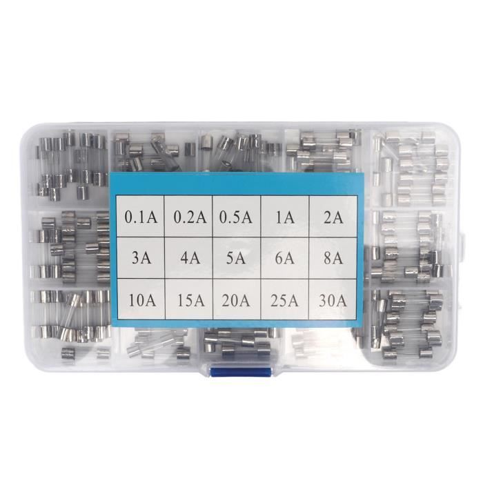 YUM Tube à fusible en verre 150 Pièces Tube de Fusible en Verre 15 Types de Fusibles en Verre à ...