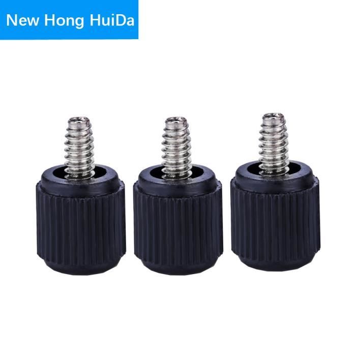 Black-M3-6mm (10pcs) -Vis à main en plastique blanc noir, vis M3 M4 6 ...