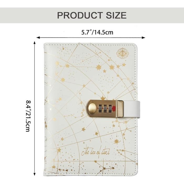 Carnet De Note Journal Intime Avec Code(Univers Planète), A5 Cuir Pu ...