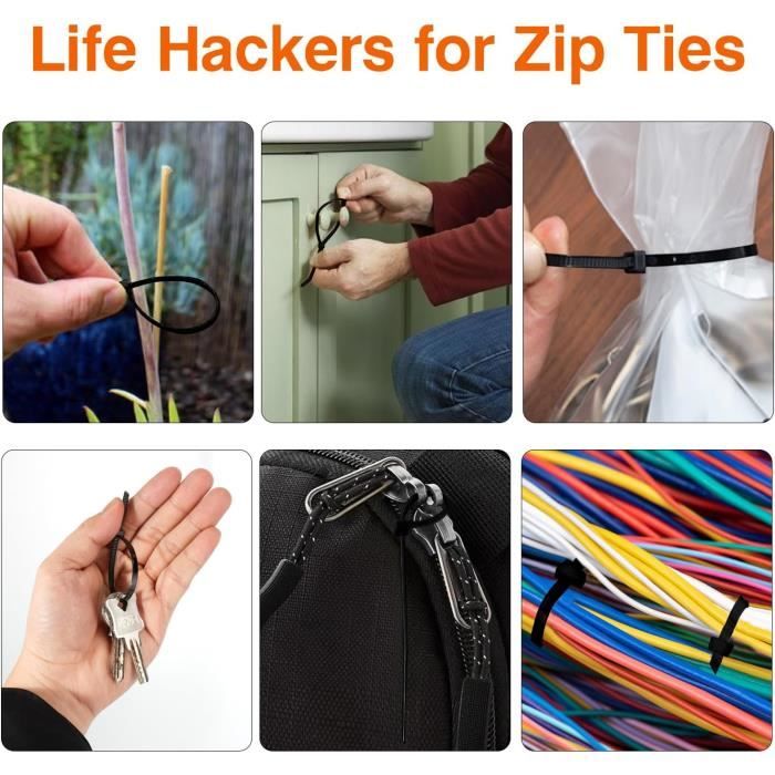 700 Pièces Serflex, Collier de Serrage Plastique Noir, Serre Cable Ties ...