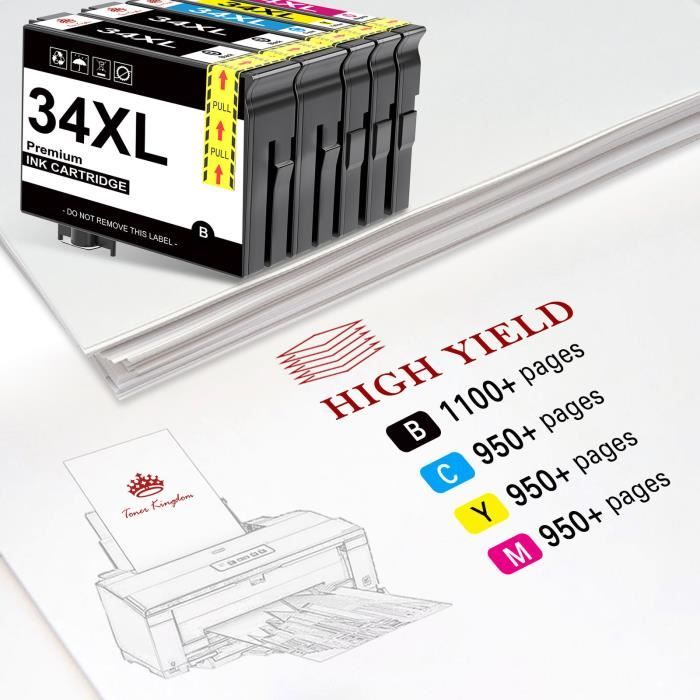 TONER KINGDOM 8 CARTOUCHEs d'encre 34XL Remplacer pour Epson 34 34 XL ...