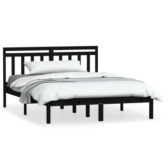 TRU Structure de Lit pour Matelas 140 x 190 cm, Lit Simple en Bois de ...