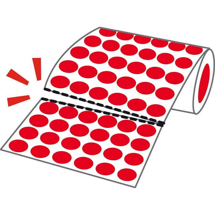 Rouleau de Gommettes Géométriques - APLI - 1357 - 27 mm - Rouge - 59 ...