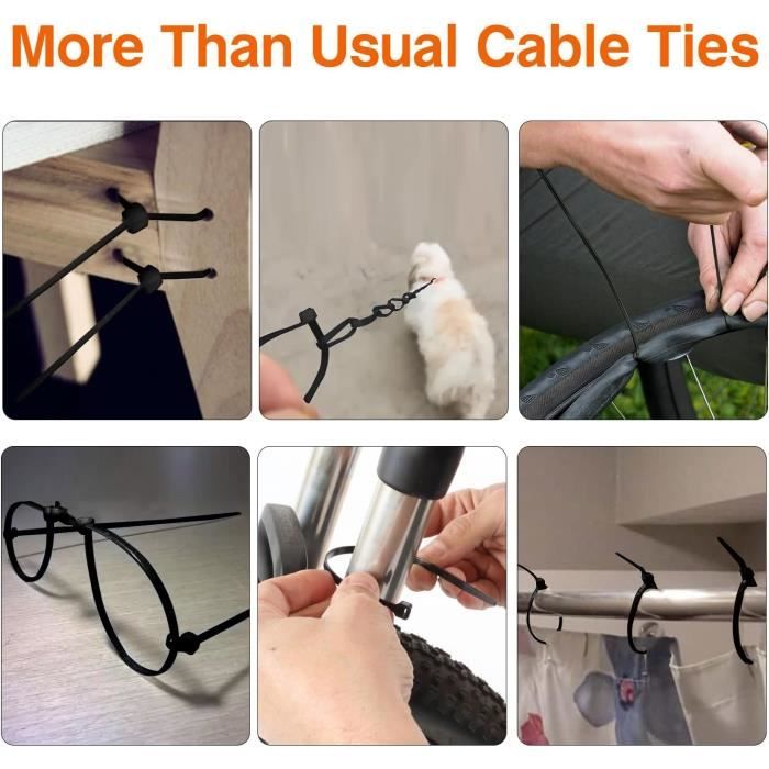 700 Pièces Serflex, Collier de Serrage Plastique Noir, Serre Cable Ties ...